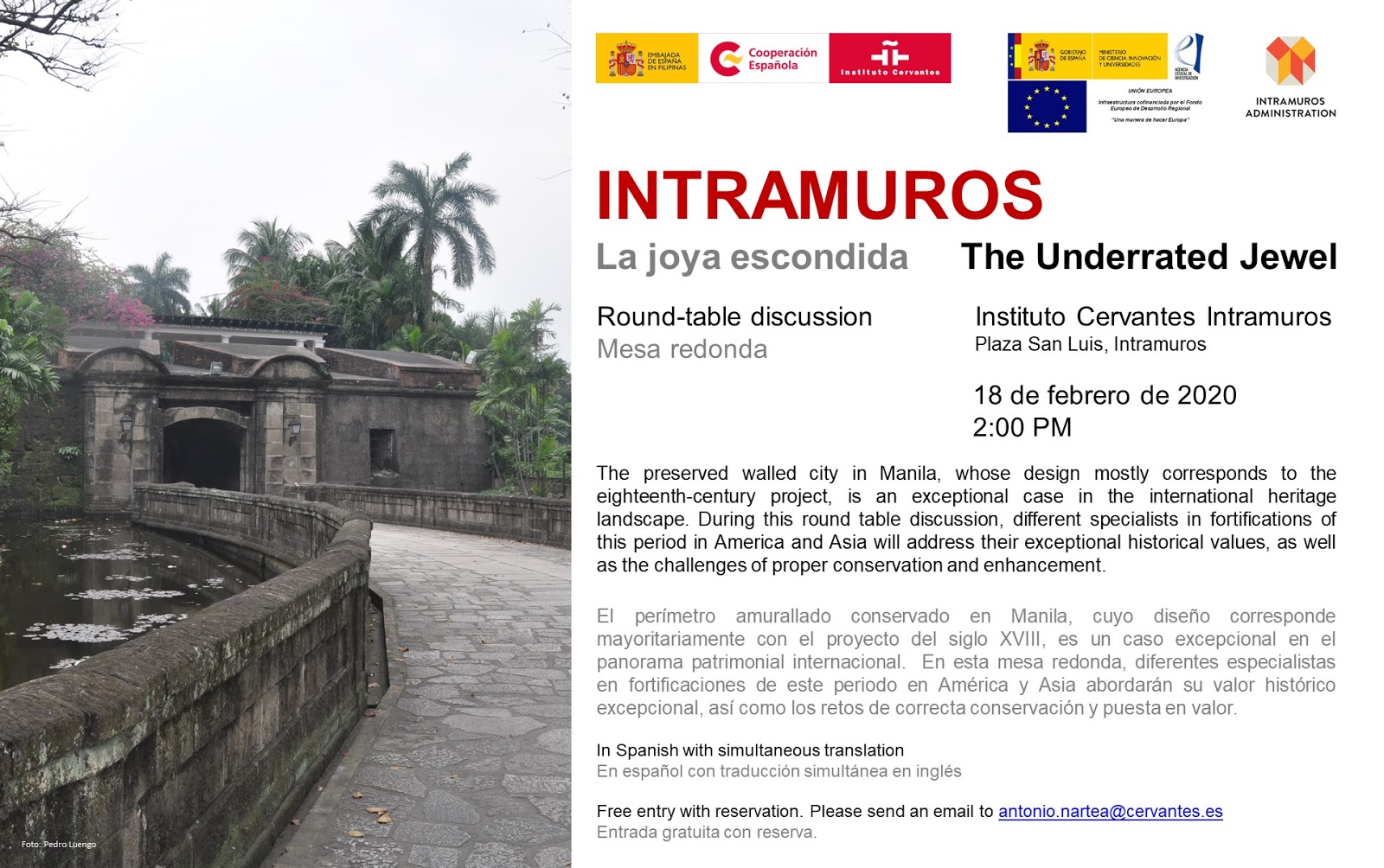 Instituto Cervantes Presents Discussion “Intramuros, the Underrated ...