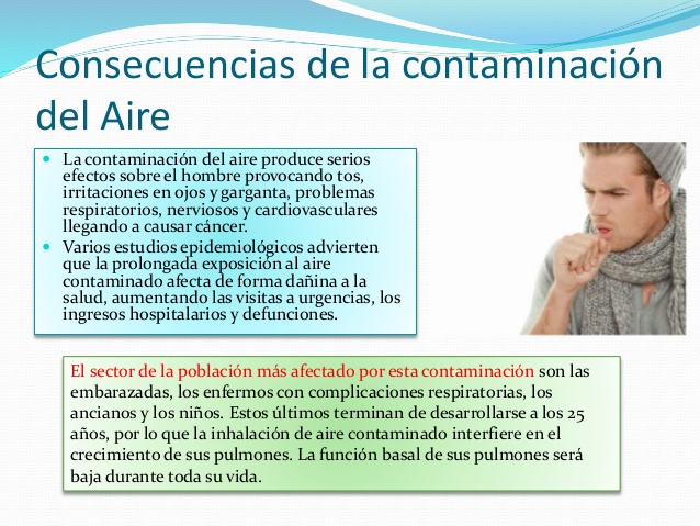 contaminacion del aire: consecuencias