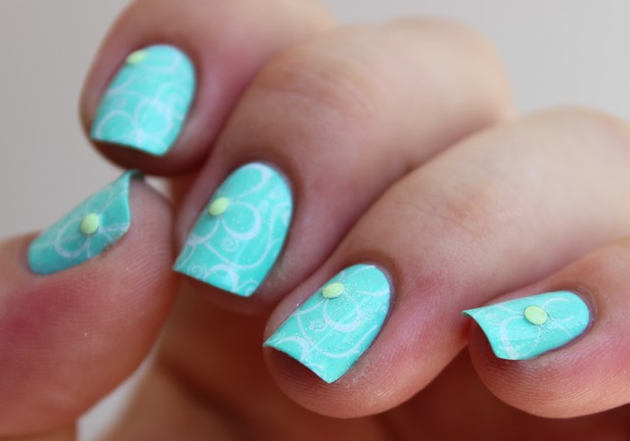 Marie Paillette: [Nail Art Express] Mint Neon