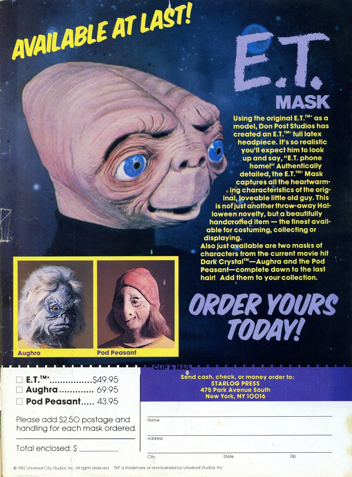 Don Post - E.T. Mask Ad | Blood Curdling Blog of Monster Masks