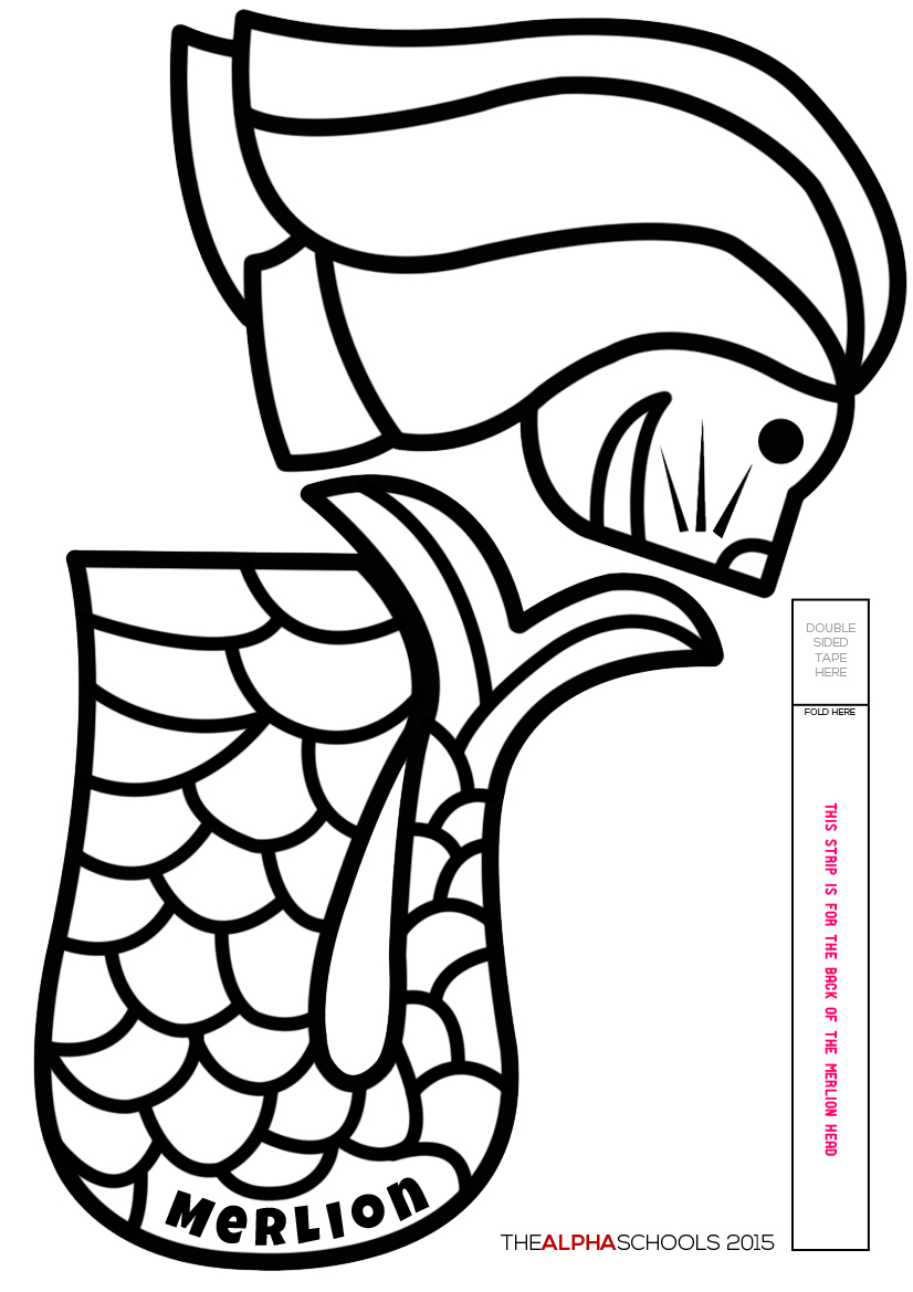 Singapore Merlion Coloring Page Sketch Coloring Page
