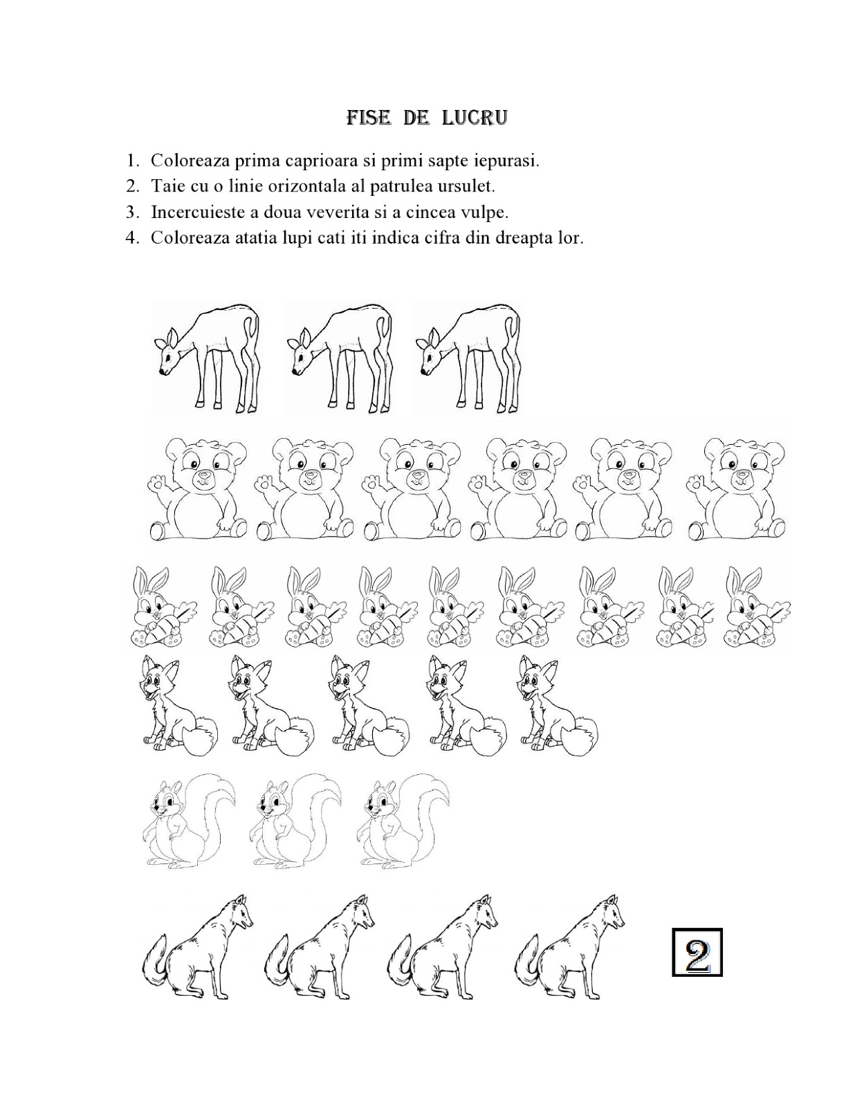 FISE de lucru cu ANIMALE salbatice si domestice :: Fise de lucru ...