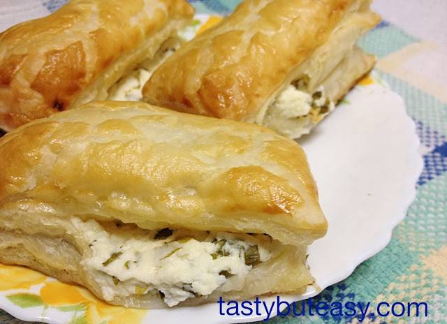 Puff pastry stuffed with Feta cheese - tasty but easy recipes