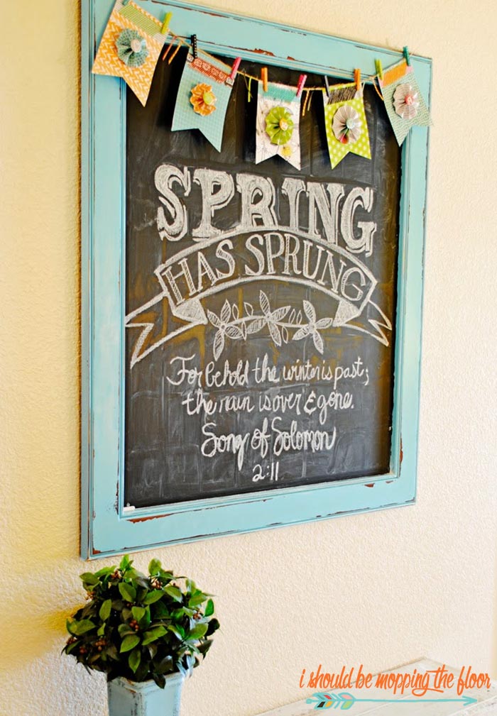 Free Spring Chalkboard Printable and Template | i should be mopping the ...