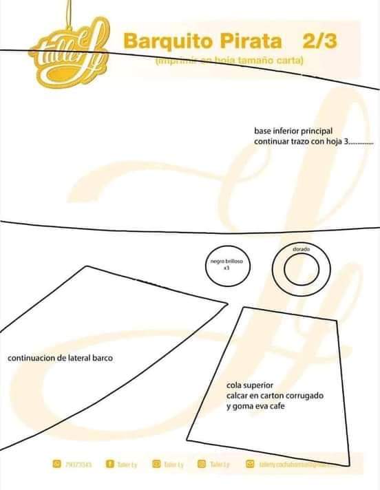 Barco pirata com molde para imprimir - Ver e Fazer