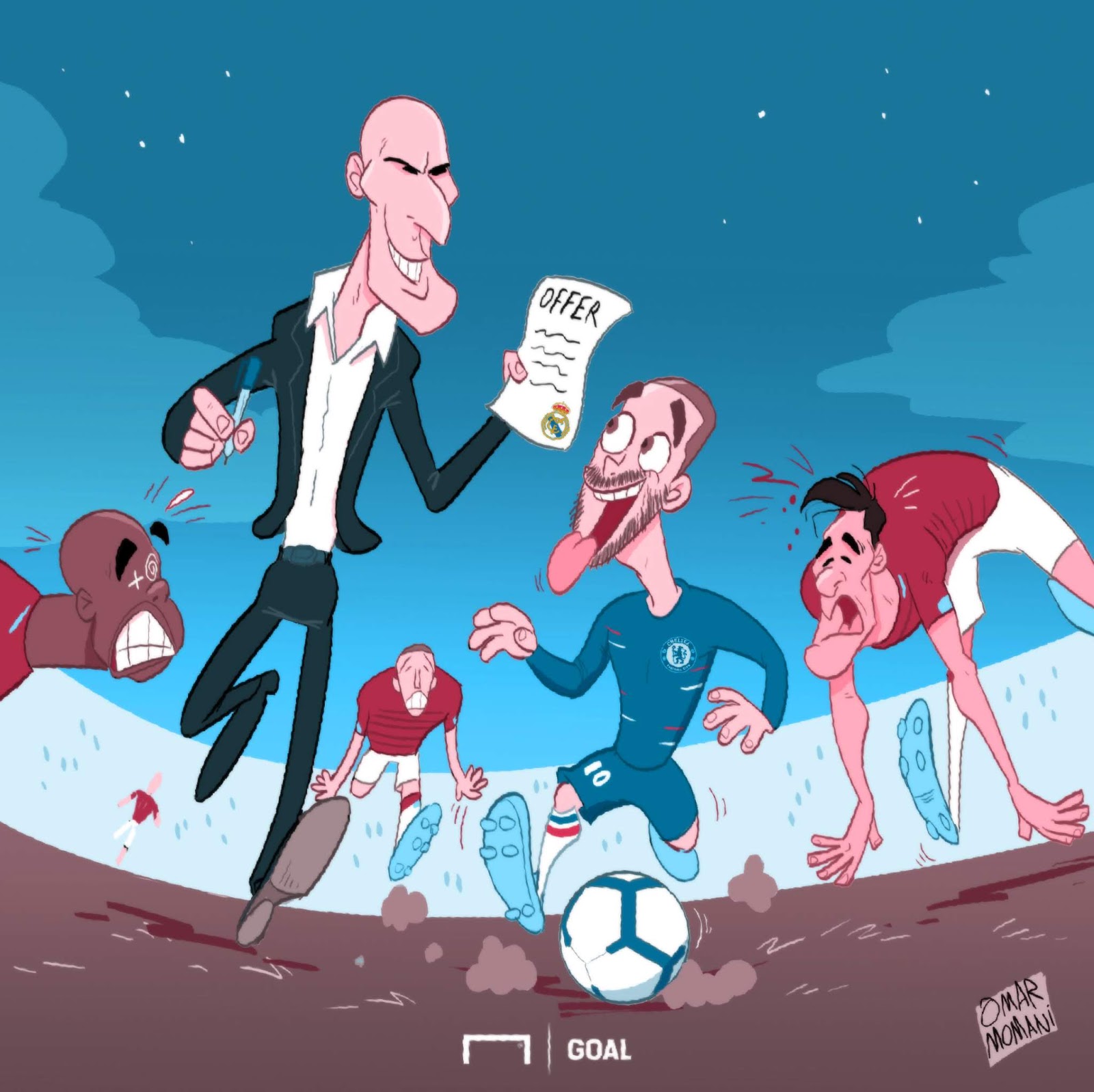 Omar Momani cartoons: Zinedine Zidane
