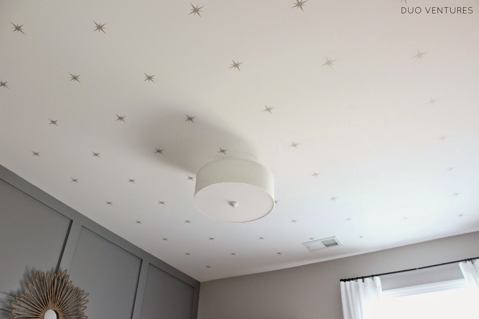 Duo Ventures: The Nursery: Star Decal Ceiling Install