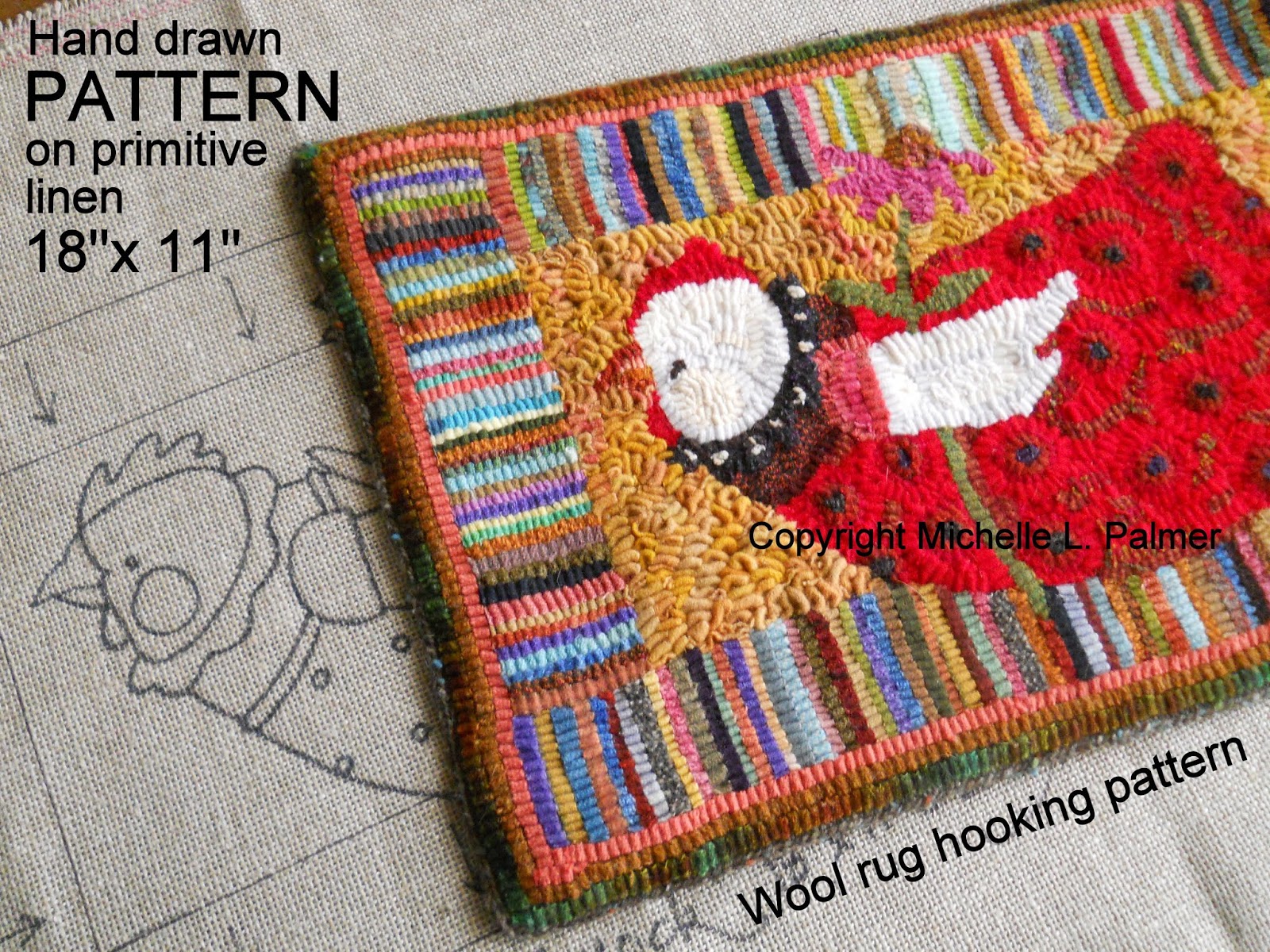 Michelle Palmer: Hen's Special Delivery rug hooking patterns