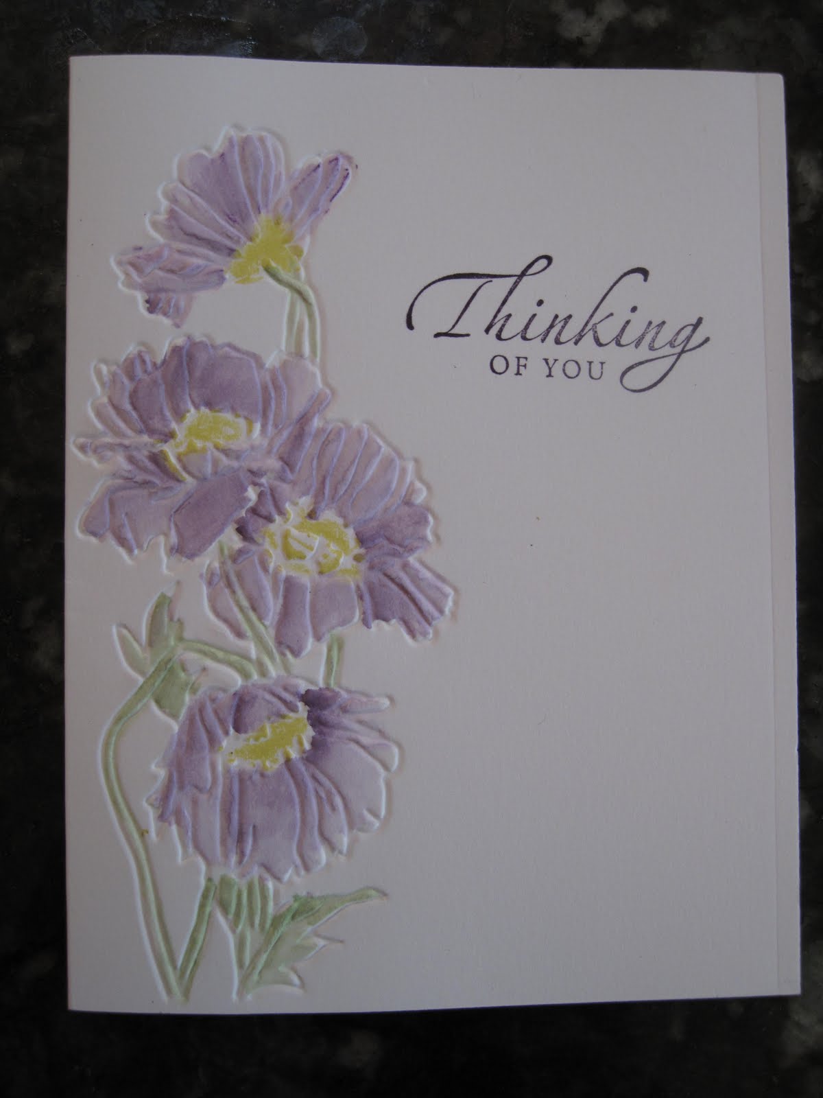 Lynda's Quiet Time : Easy Peasy One layer embossed Flower Garden