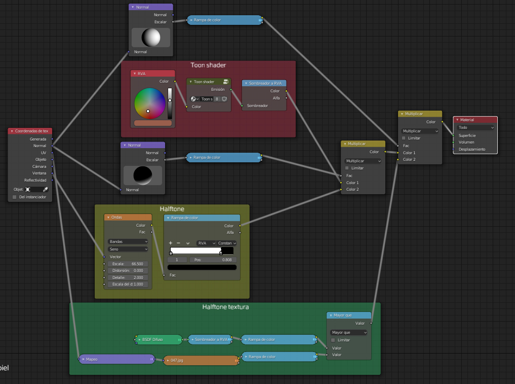 Estudiando Blender: Halftone shader