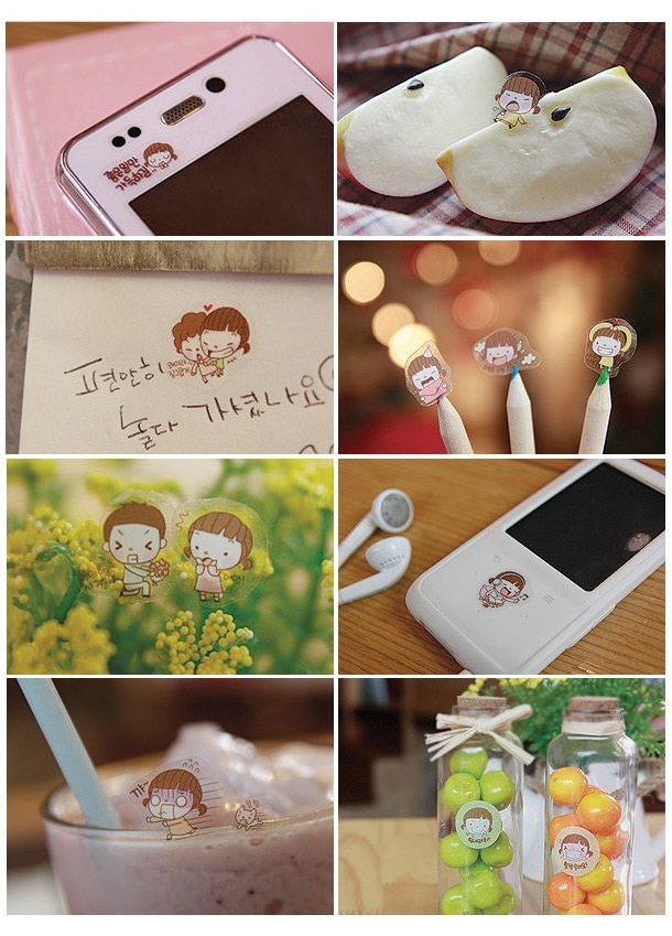 The Gift Collage: Momoi Cute Girl Mini Stickers