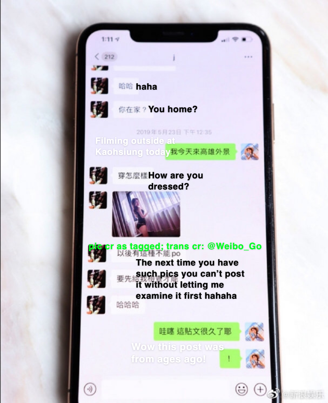 weibo go: Female celeb Lv Yaxi exposes Show Lo’s texts... “You’re my ...