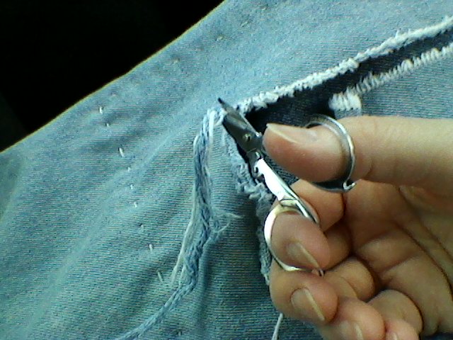 Life in the Shoe: Mending Jeans the Old-fashioned Way