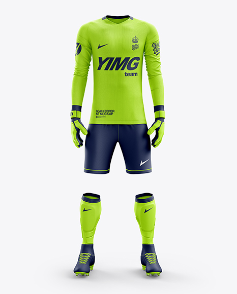 Men’s Full Soccer Goalkeeper Kit mockup (Front View)