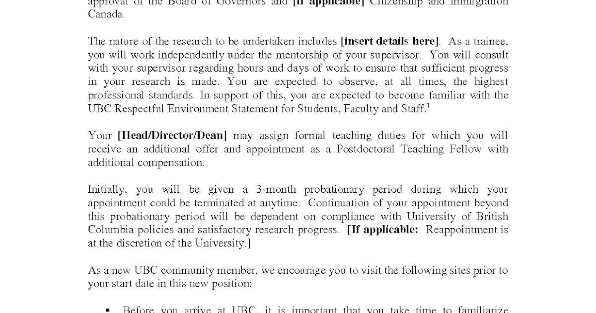 Postdoc Cover Letter Template ~ Resume Letter Postdoc Cover Letter Template ~ Resume Letter