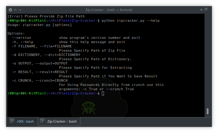 Zip Cracker - Python Script To Crack Zip Password With Dictionary ...