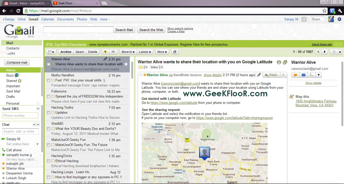 New Mail View In Google Mail: