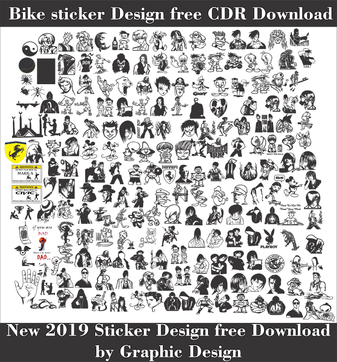 Cool Bike and car Sticker Designs free CDR and PNG Download by "GRAPHIC ...