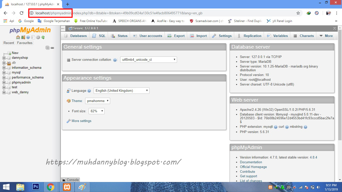 Cara membuat database MySQL dengan Xampp - Danny Blog