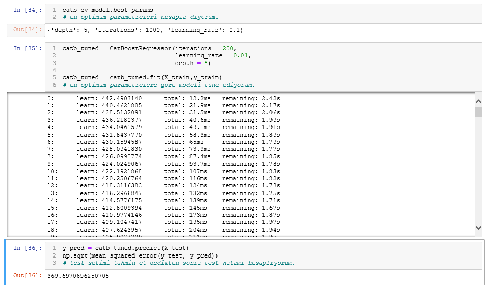 Python - CatBoost (Regresyon)
