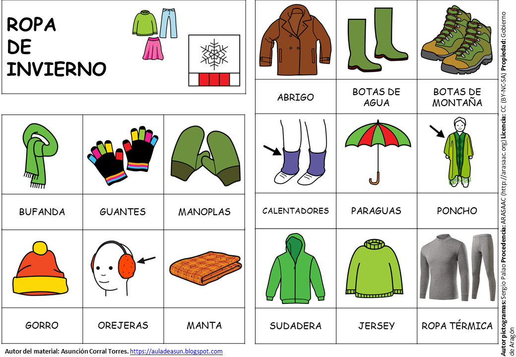 AUDICIÓN Y LENGUAJE: VOCABULARIO DEL INVIERNO