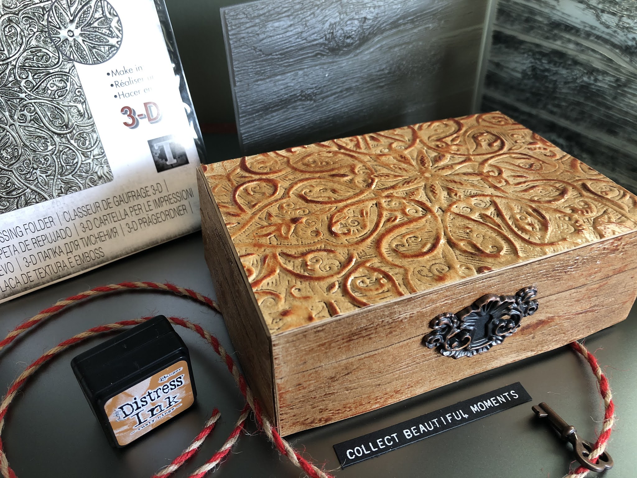 Faux Wood Locked Box