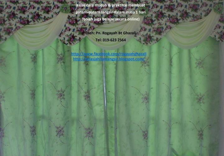 Belajar Jahit Langsir Cara Mudah Hanya dlm 1 Hari ( Rogayah Ghazali ...