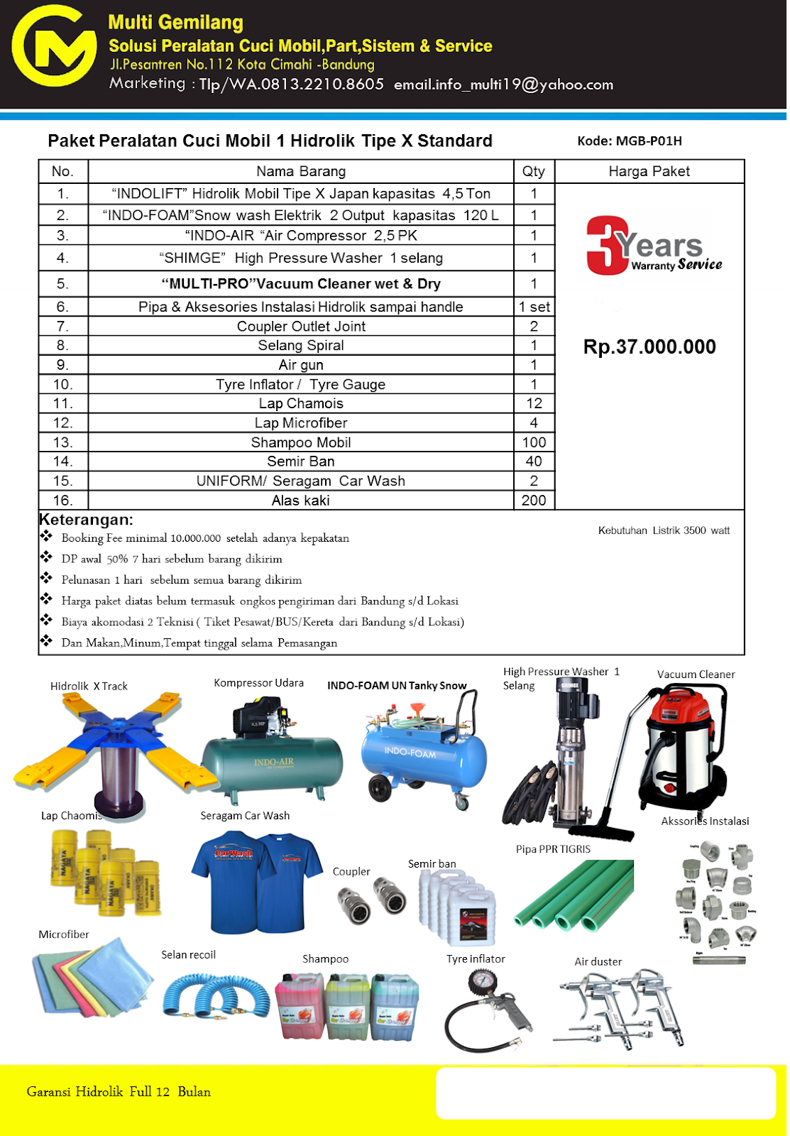 PAKET MOBIL 1 ~ Hidrolik Cuci Mobil