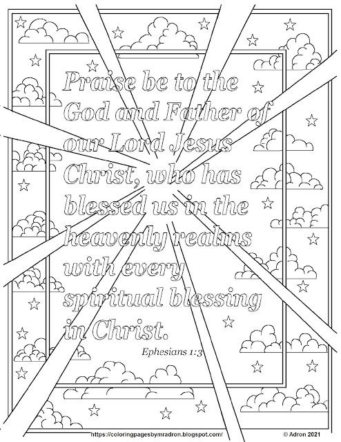 Coloring Pages for Kids by Mr. Adron: Free Ephesians 1:3 Print and ...