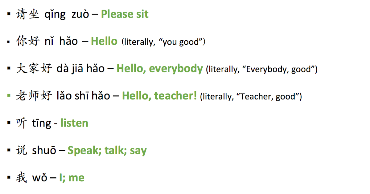 Mr. Shi's Mandarin Classroom: Lesson 4: Basic Classroom Commands
