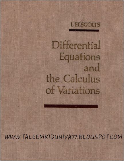 Differential Equations and calculus of variations book by L. Elsgolts-signed