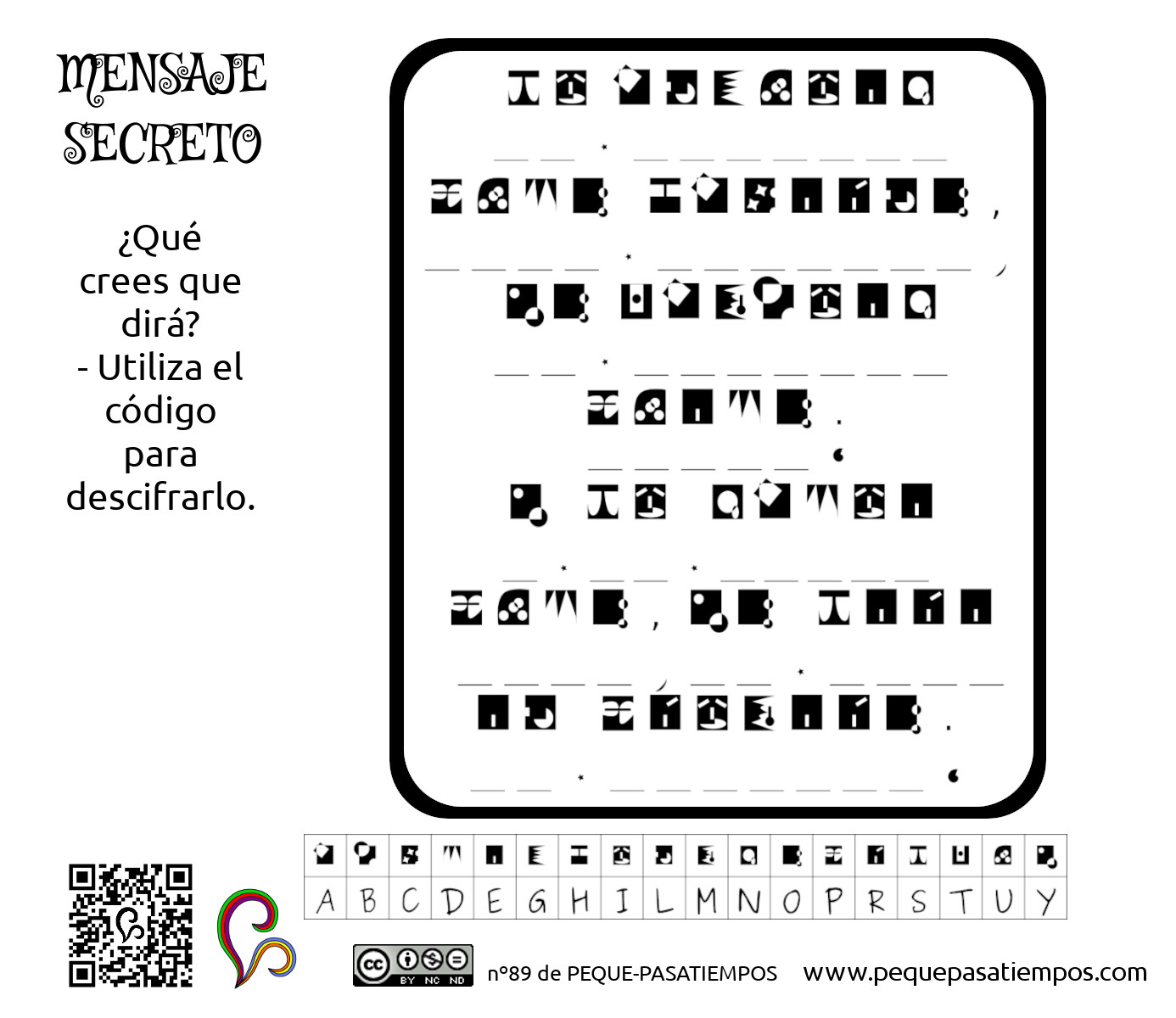 Peque-pasatiempos: Mensajes Secretos