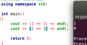 Operadores Relacionais (de comparação) em C++: > , = ,