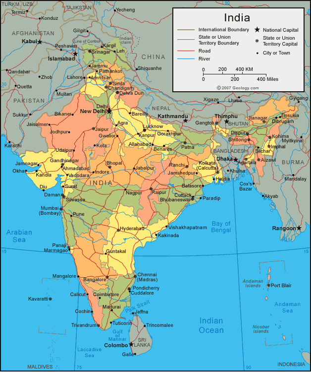 خريطة الهند India Map - مجلة رحالة