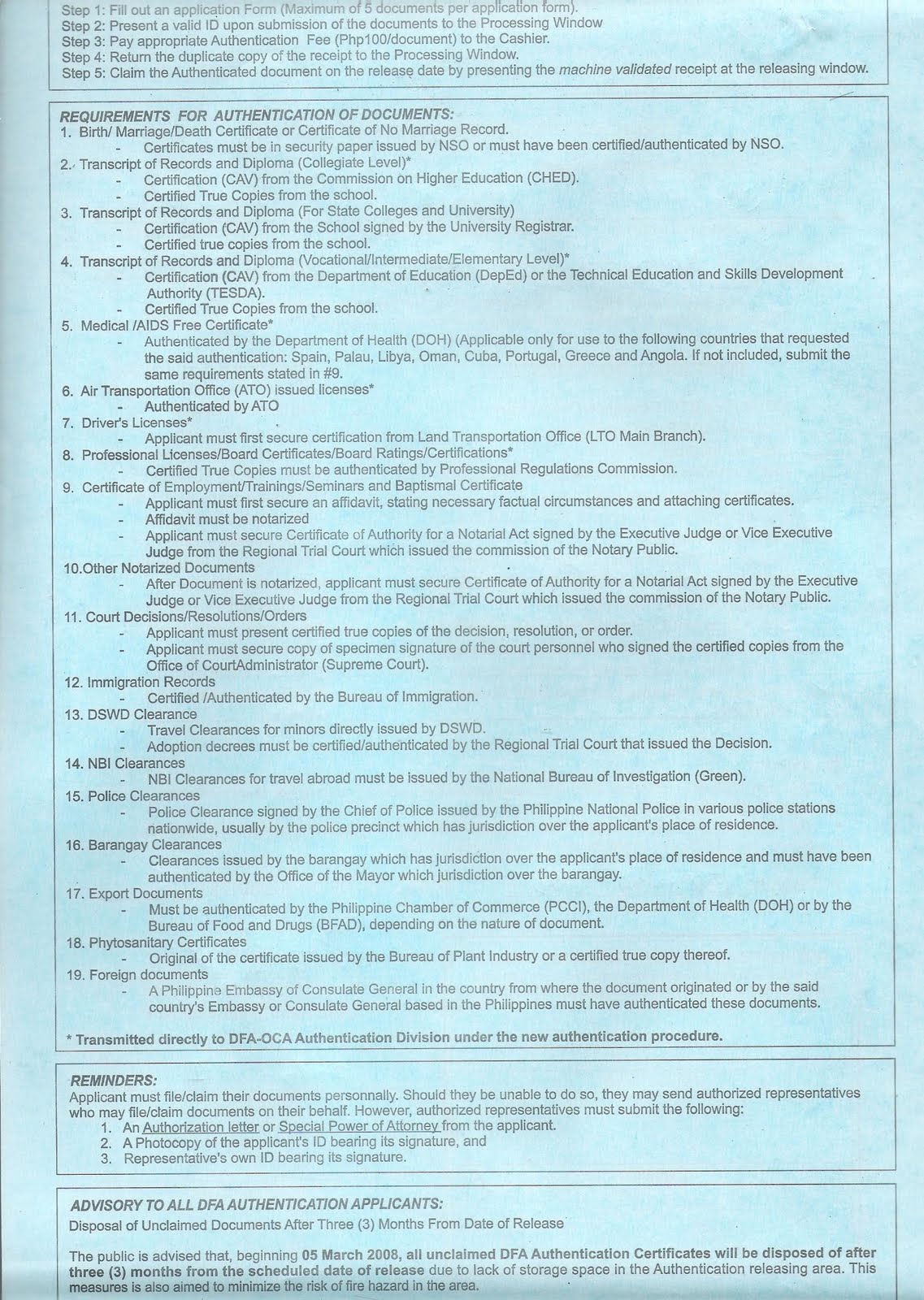 Lady Stapler: DFA Authentication Application Form