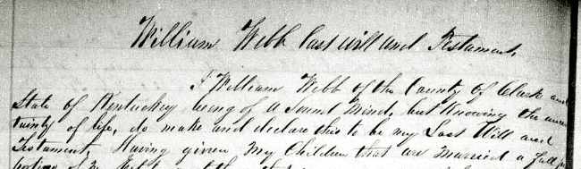 Detour Through History: William Webb's Will