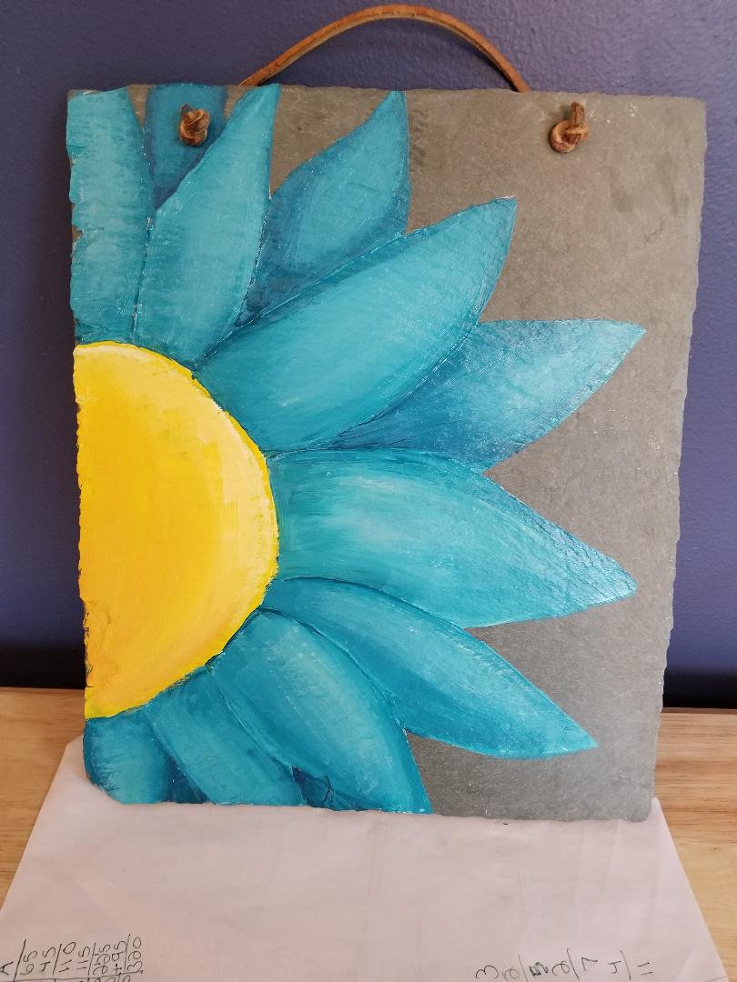 Painting a Floral Slate for Summer