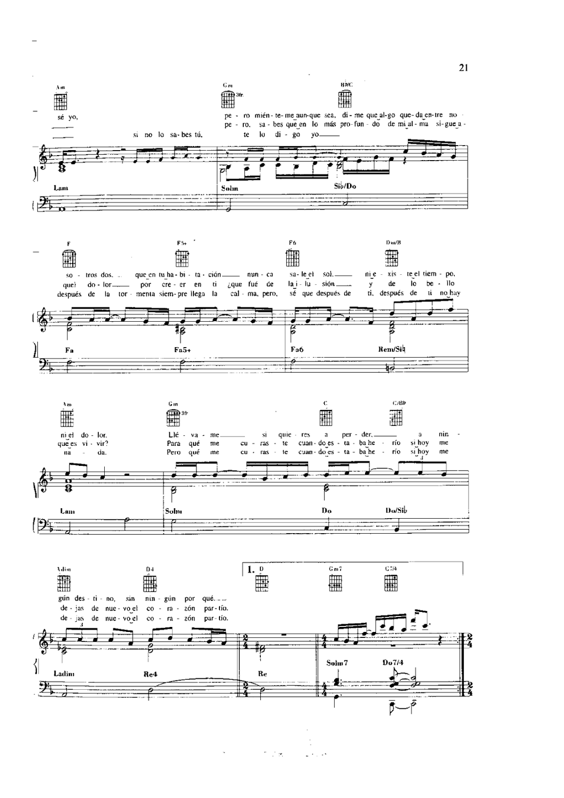 Partitura de Alejandro Sanz - Corazón Partio para Piano - Partituras de ...