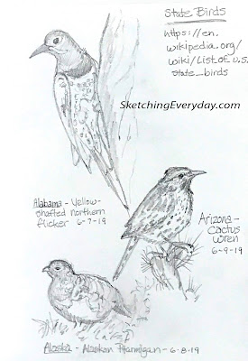*Sketching Every Day*: Drawing The State Birds