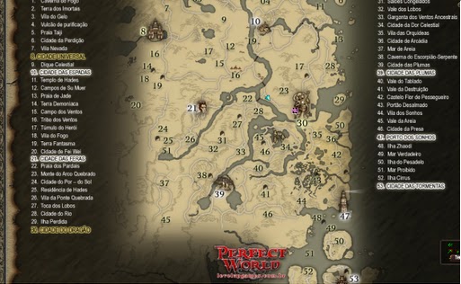 Perfect World - Dicas: Mapa