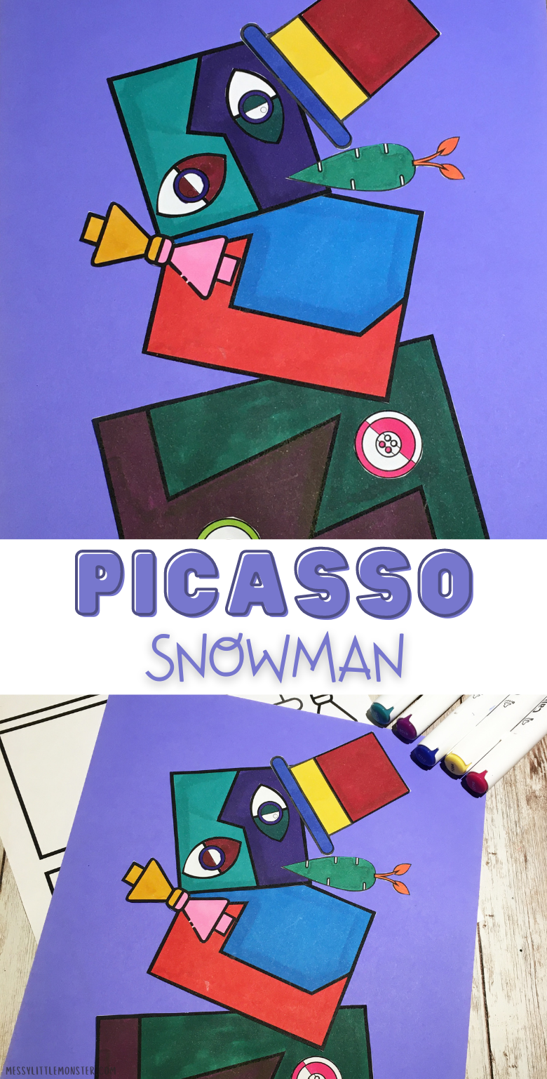 Picasso Snowman Craft - Messy Little Monster