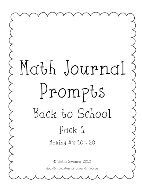 Life in First: Math Journal Pack FREEBIE #1