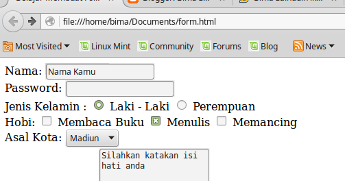 Belajar HTML Dasar Part 4 : Mengenal Form di HTML - Blc Telkom
