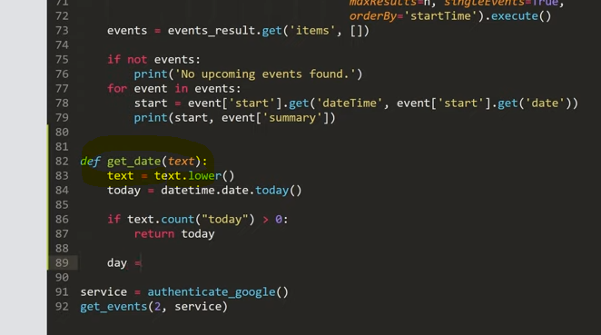 [Tech With Tim] Python Voice Assistant Tutorial #4 - Date from Speech
