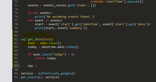 [Tech With Tim] Python Voice Assistant Tutorial #4 - Date from Speech