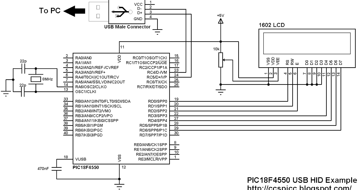 PIC18F4550 USB HID Example using CCS PIC C