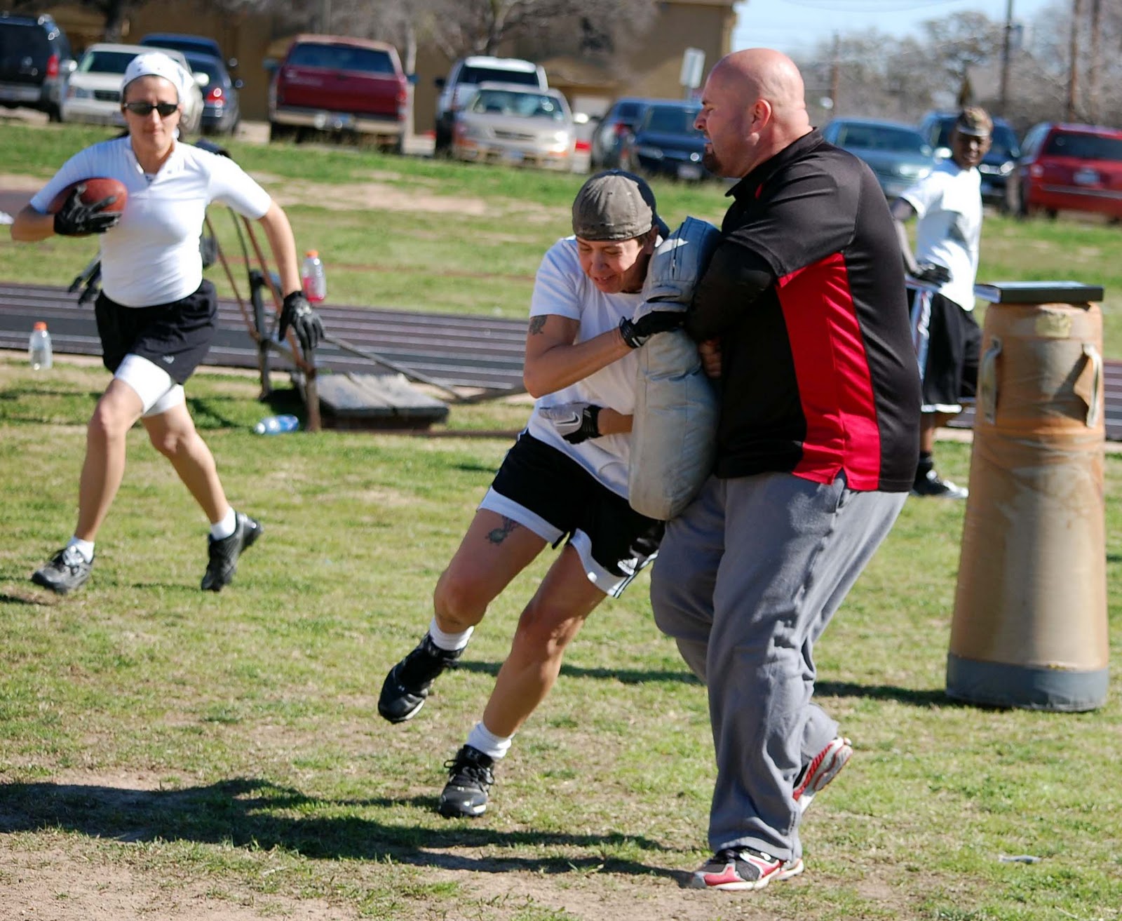 Women Who Play Football: Blocking Practice