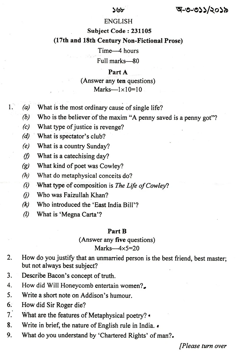 ইংরেজী অনার্স পরিক্ষা জাতীয় বিশ্ববিদ্যালয় ৩য় বর্ষ-২০১৯ Subject- 17th ...