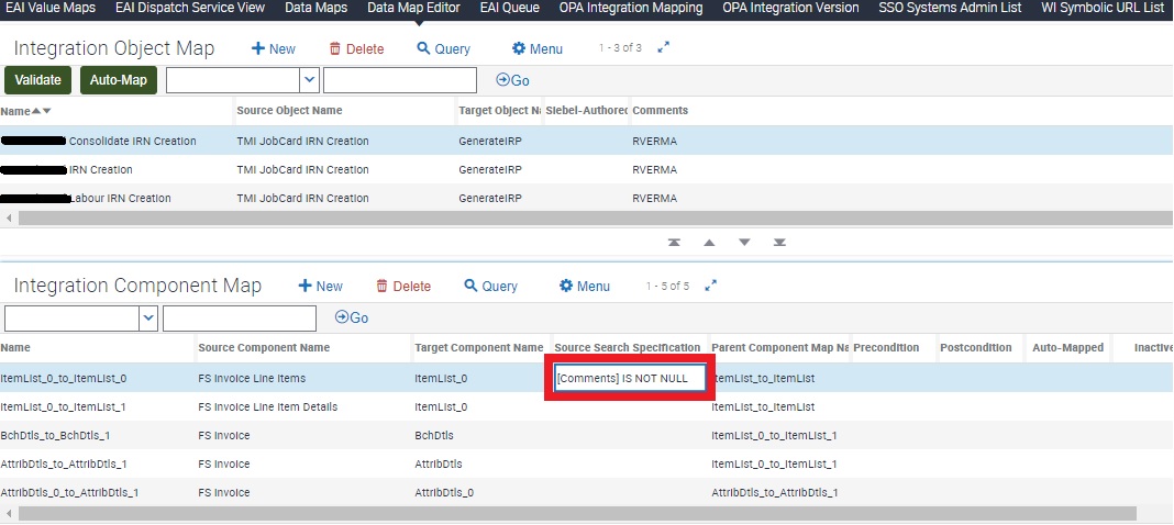 Siebel Foundation Siebel Integration Search Spec In Data Maps