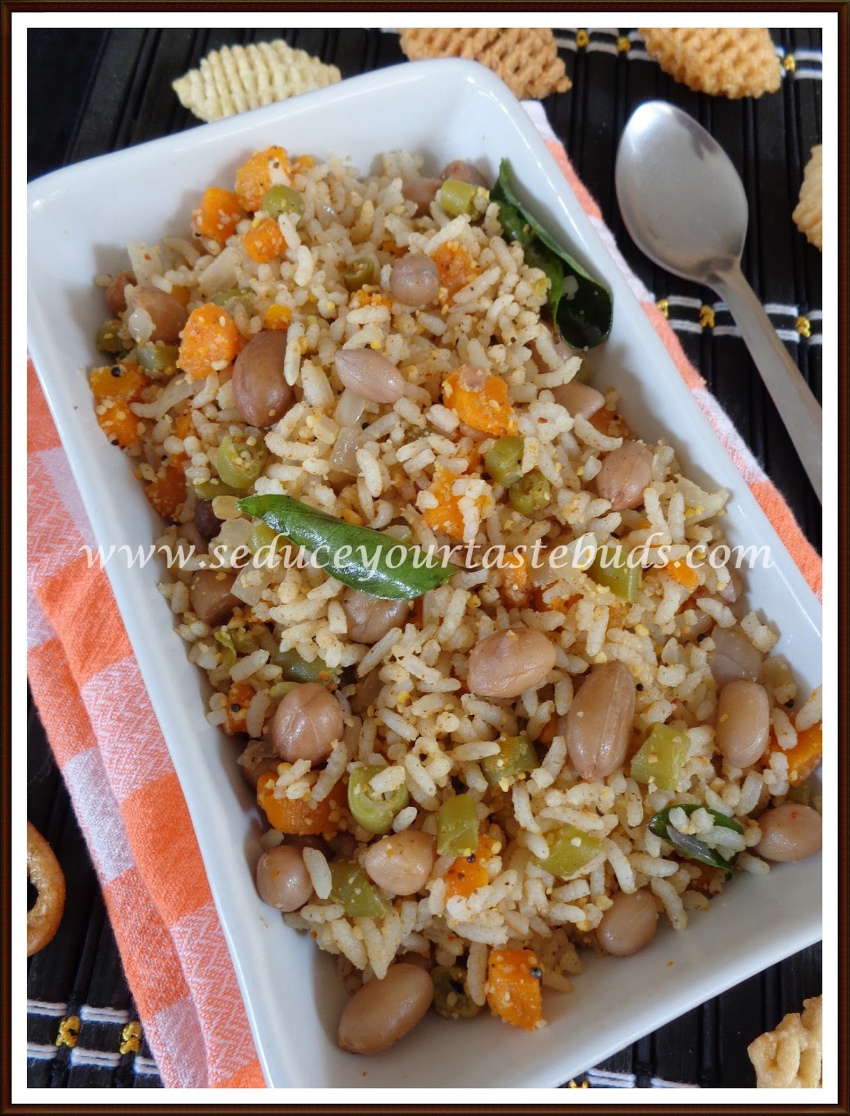 Simple Vegetable and Peanut Rice - Seduce Your Tastebuds...